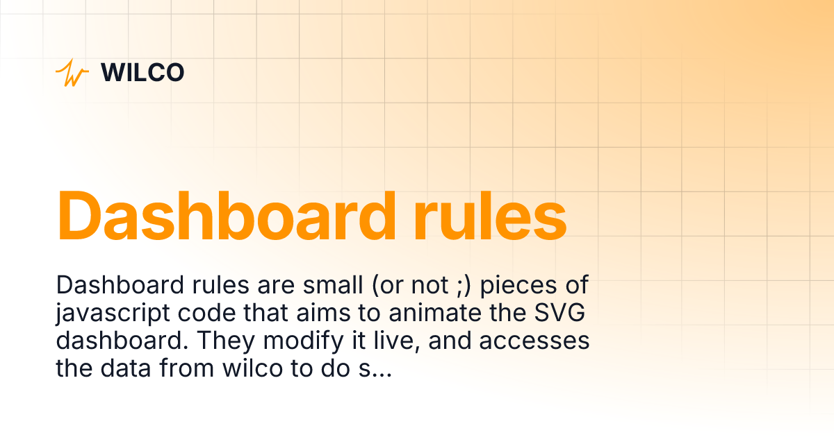 Dashboard rules | WILCO